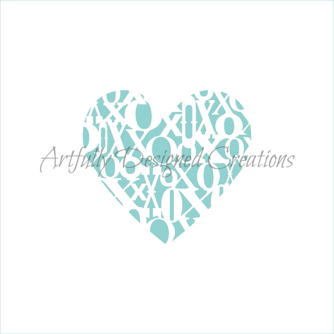 Heart XO Stencil | Bee's Baked Art Supplies